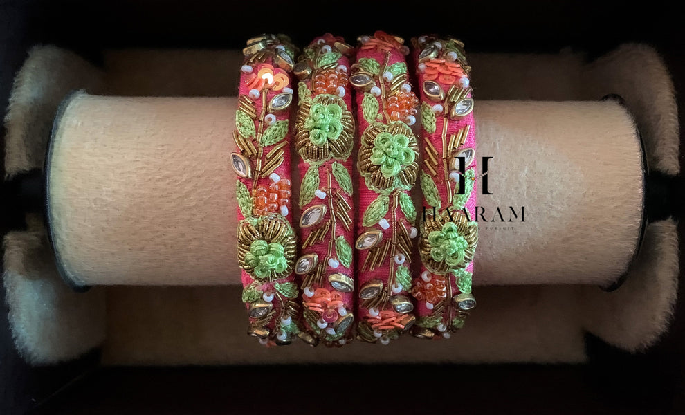 Raw Silk Bangles BR0195 – Haarambyyashh | The H Brand